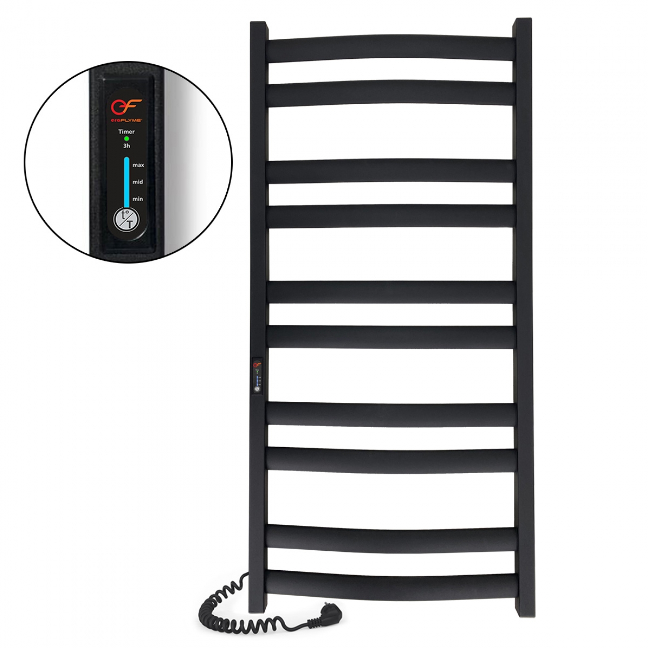 Black Matte Towel Warmer Atlant | FLYME